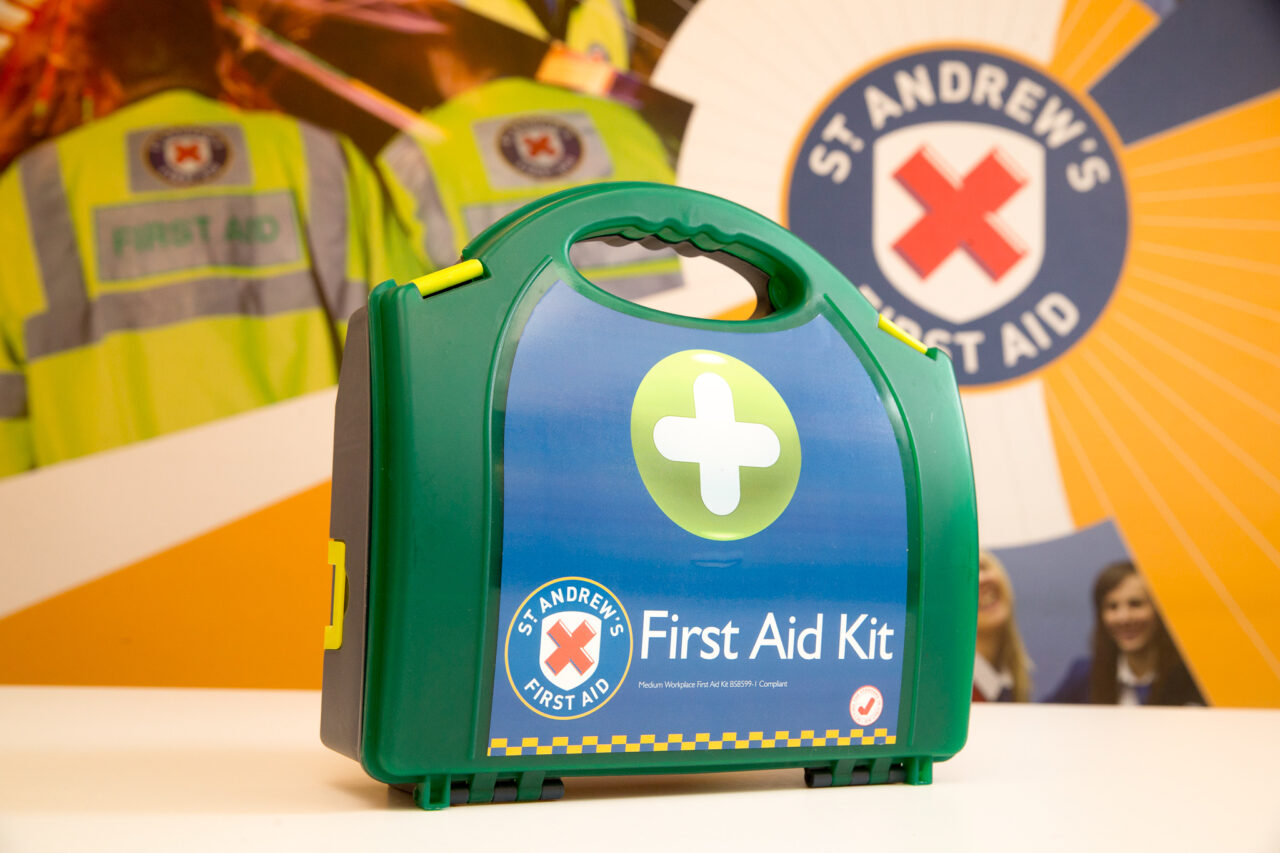 Small Workplace First Aid Kit in Green Aura Box - St Andrews First Aid