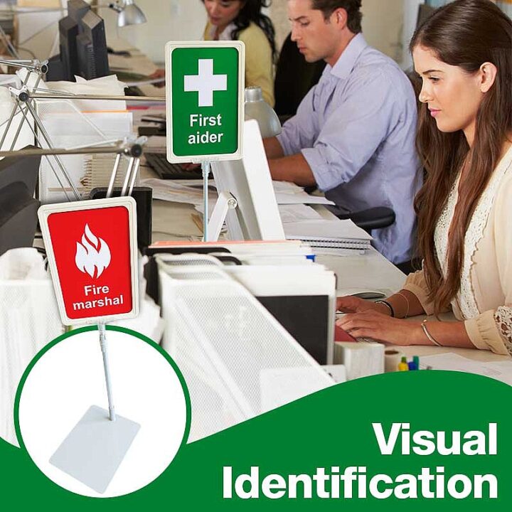 First Aid & Fire Desk Signs – Set of 3 High-Visibility Signs